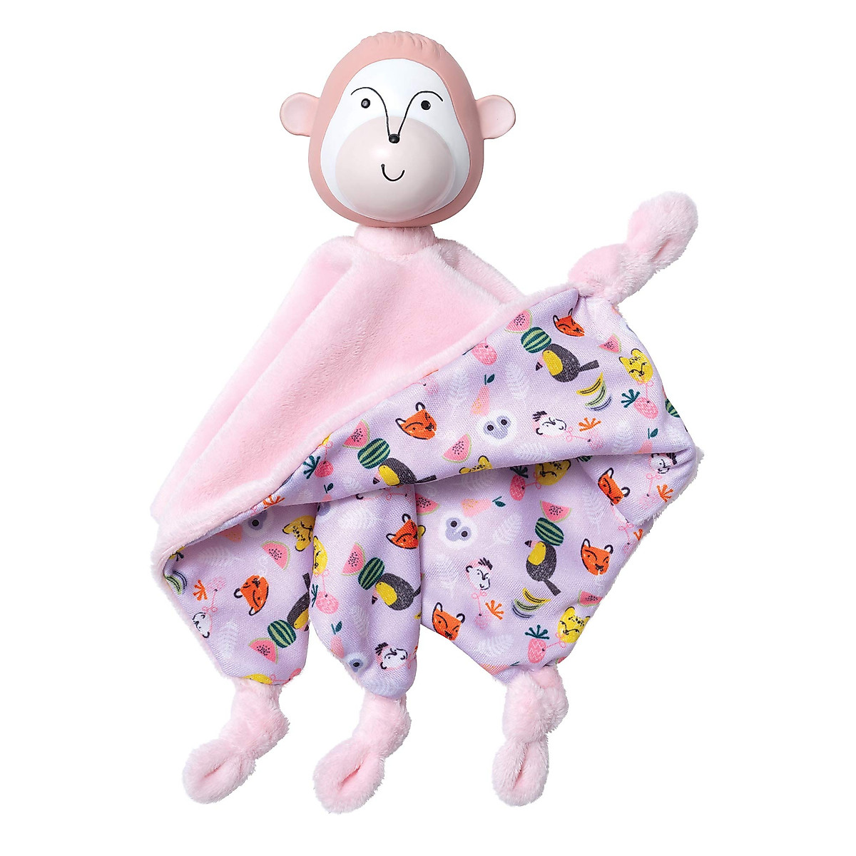 Manhattan Toy Fruity Paws Momo Monkey Baby Soothing Lovie with 100% Natural Rubber Head Teething Toy