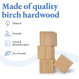 DIY Wood Cubes 6-inch, Pack of 1 Large Blank Wooden Blocks for Crafts, STEM, Building, Monitor Riser, Photo Cube Craft, and Home Decor, by Woodpeckers