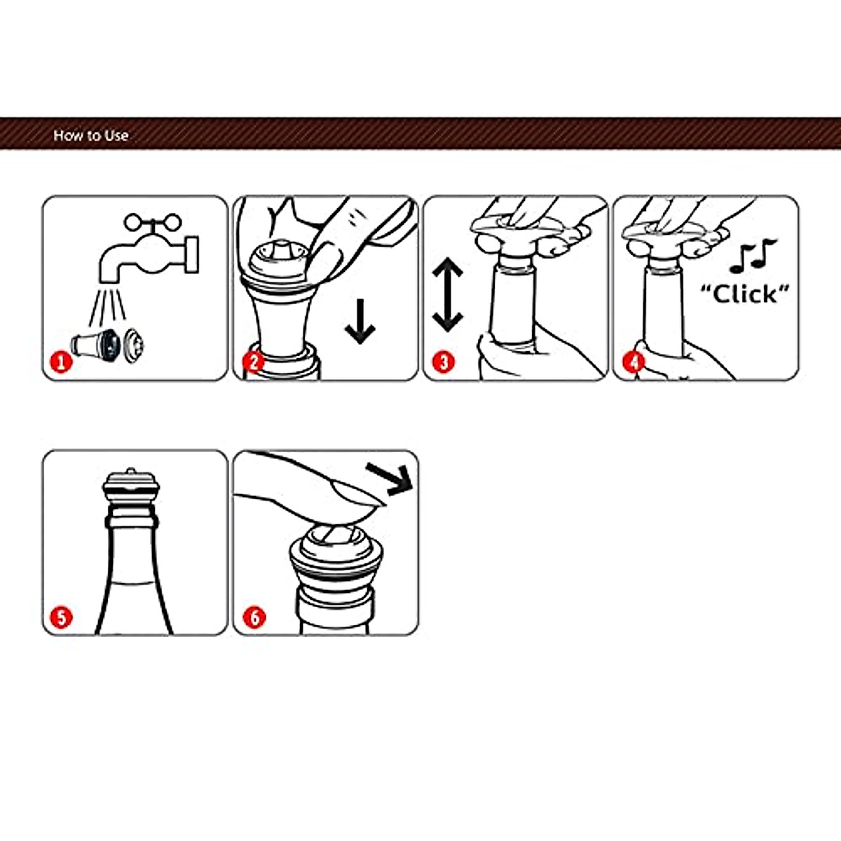 Wine Saver Vacuum Stoppers, Set of 6, Rubber Wine Stoppers, for Wine Saver Vacuum Pump Preserver, Bottle Rubber Corks To Preserve Wine Flavor Best Wine Air Vacuum Stoppers To Keep Wine Fresh