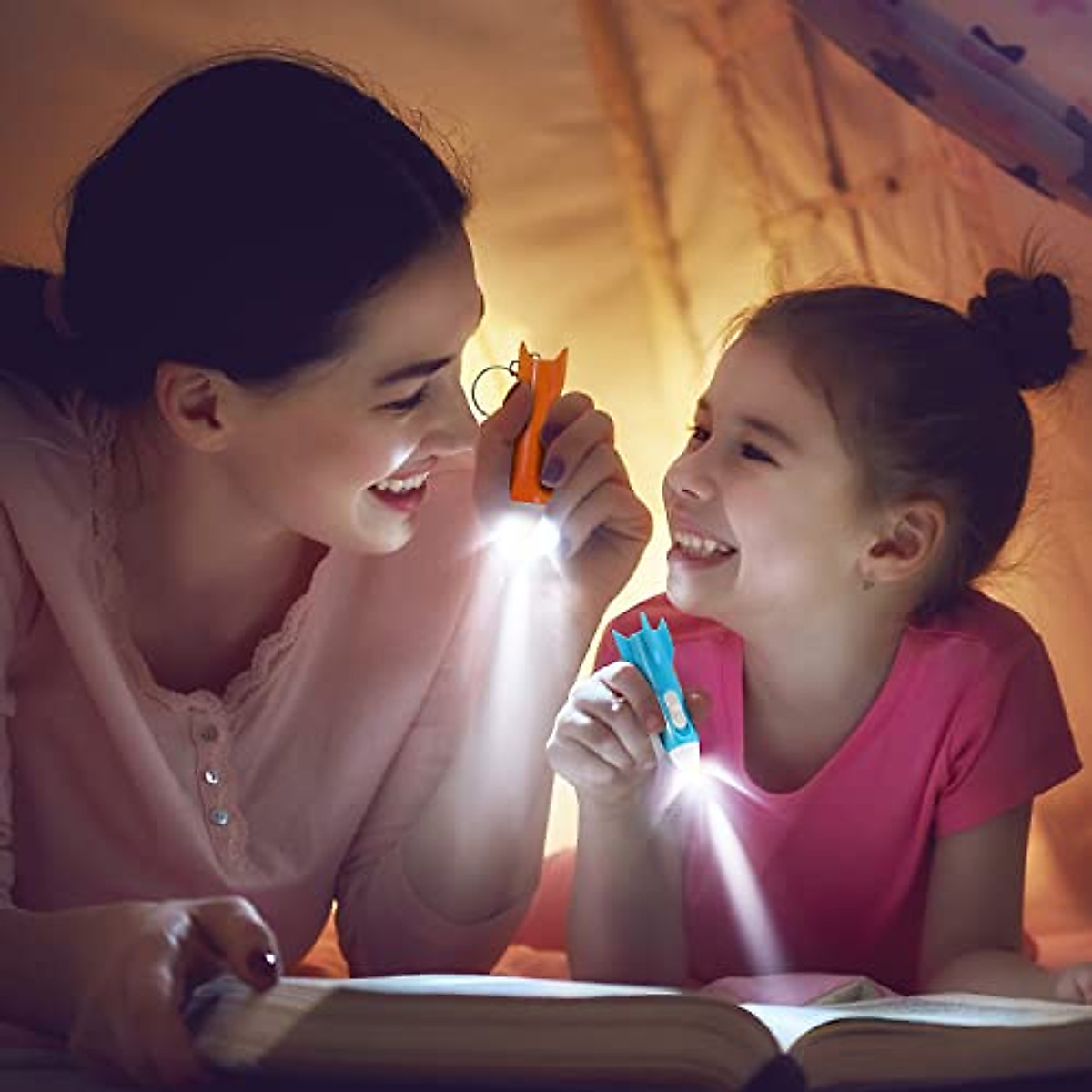 Hortsun Helicopter Mini Rocket Flashlight Keychain Outer Space Party Favors Bulk LED Flashlight Helicopter Key Ring Students Gift Birthday Party Favors(24 Pcs,Rocket)