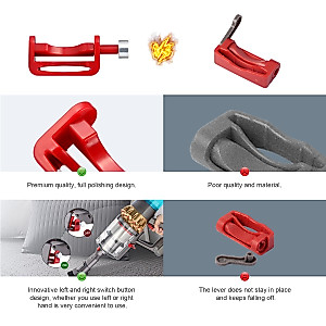 LANMU Trigger Lock Compatible with Dyson V6 V7 V8 V10 V11 V15 Detect Absolute Animal Motorhead Vacuum Cleaner, Power Button Attachments, Free Your Finger (Not for Outsize)