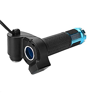 Bike Throttle Grip 4 Colors Throttle Grips with LED Display Screen Handle with Key Knock for Electric Bike(Blue)