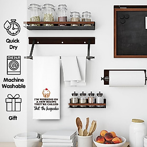 RZHV I'm Working on A New Recipe They're Called Shut Kitchen Towel, Funny Cake Housewife Dish Towel Gift for Women Sisters Friends Mom Aunty Hostess Cake Lover, Housewarming New Home