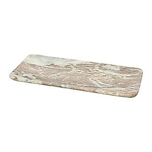 Bloomingville Modern Marble Serving, White Cutting Boards, 12" L x 6" W x 1" H, Brown & White