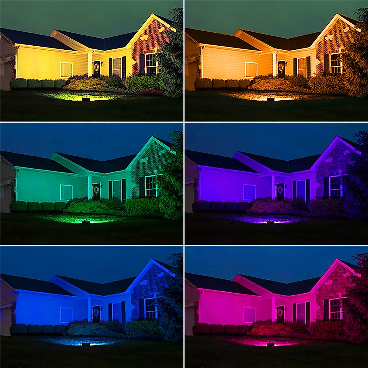 MELPO Led Flood Light Outdoor, 50W RGB Color Changing Landscape Lighting with Remote, Timing - 12 Colors - 4 Modes, IP66 Waterproof, US 3-Plug, (Pack of 2)