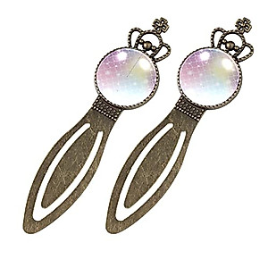 Mermaid Fish Scale Vintage Bookmark Gift Box Set for Students Teachers School Library Page Holder with Crystal Glass