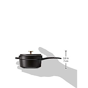 Staub Cast Iron 0.25-qt Mini Saucepan - Matte Black, Made in France