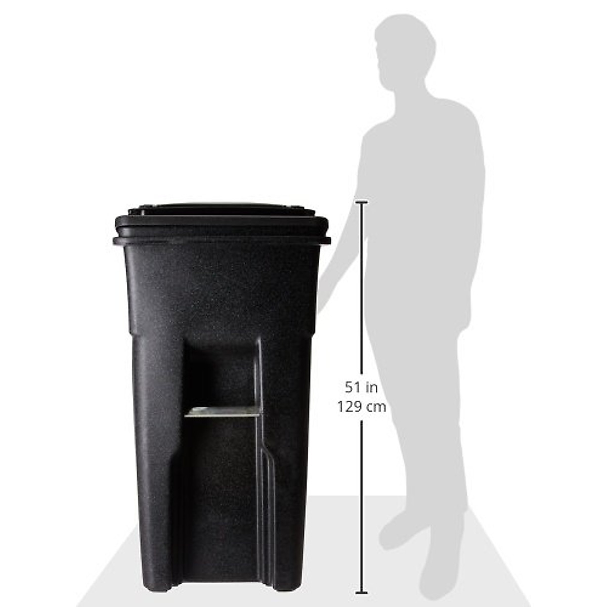 Toter 79232-R1209 32 Gallon Blackstone Trash Can with Wheels and Attached Lid