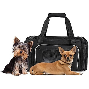 Smiling Paws Pets - Airline Approved Pet Carrier - for Small Pets - TSA Approved - Only 9 Inches Tall - Fits Under All Airplane Seats! (17"x11"x9")