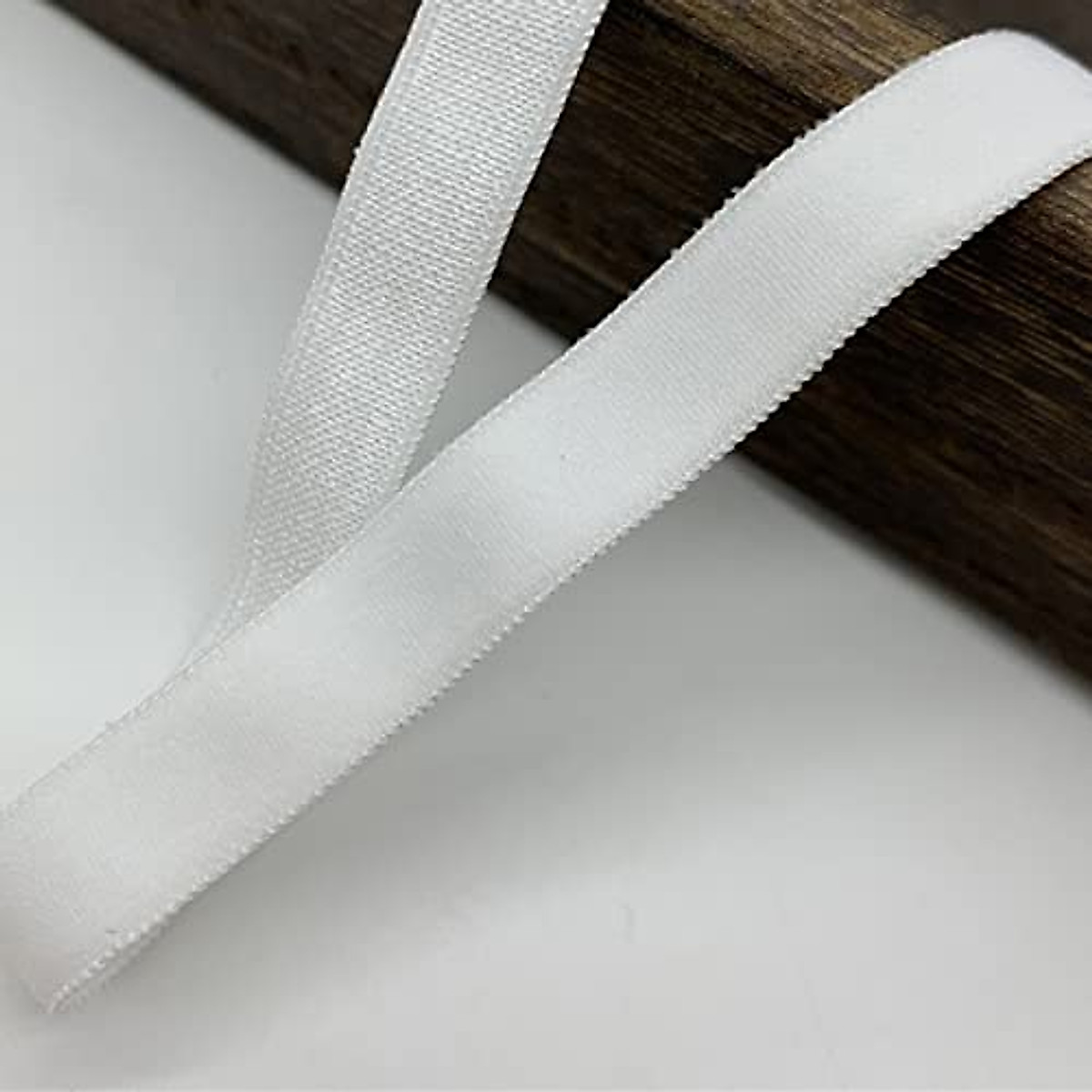 0.4/0.6/0.8/1 Inch Lace Ribbon for Crafts White Lace Trim for Sewing Elastic Ribbon Fold Over Spandex Elastic Band for Sewing Lace Trim Waist Band Garment Accessory