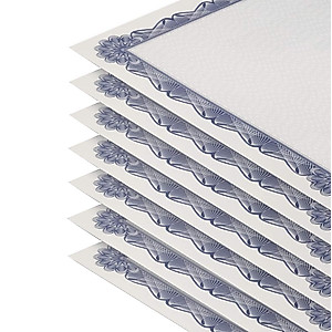 100 Sheet Certificate Paper, Blue Border, Letter Size Blank Paper, by Better Office Products, Specialty Award, Diploma Certificate Paper, Laser and Inkjet Printer Friendly, 8.5 x 11 Inches, 100 Count