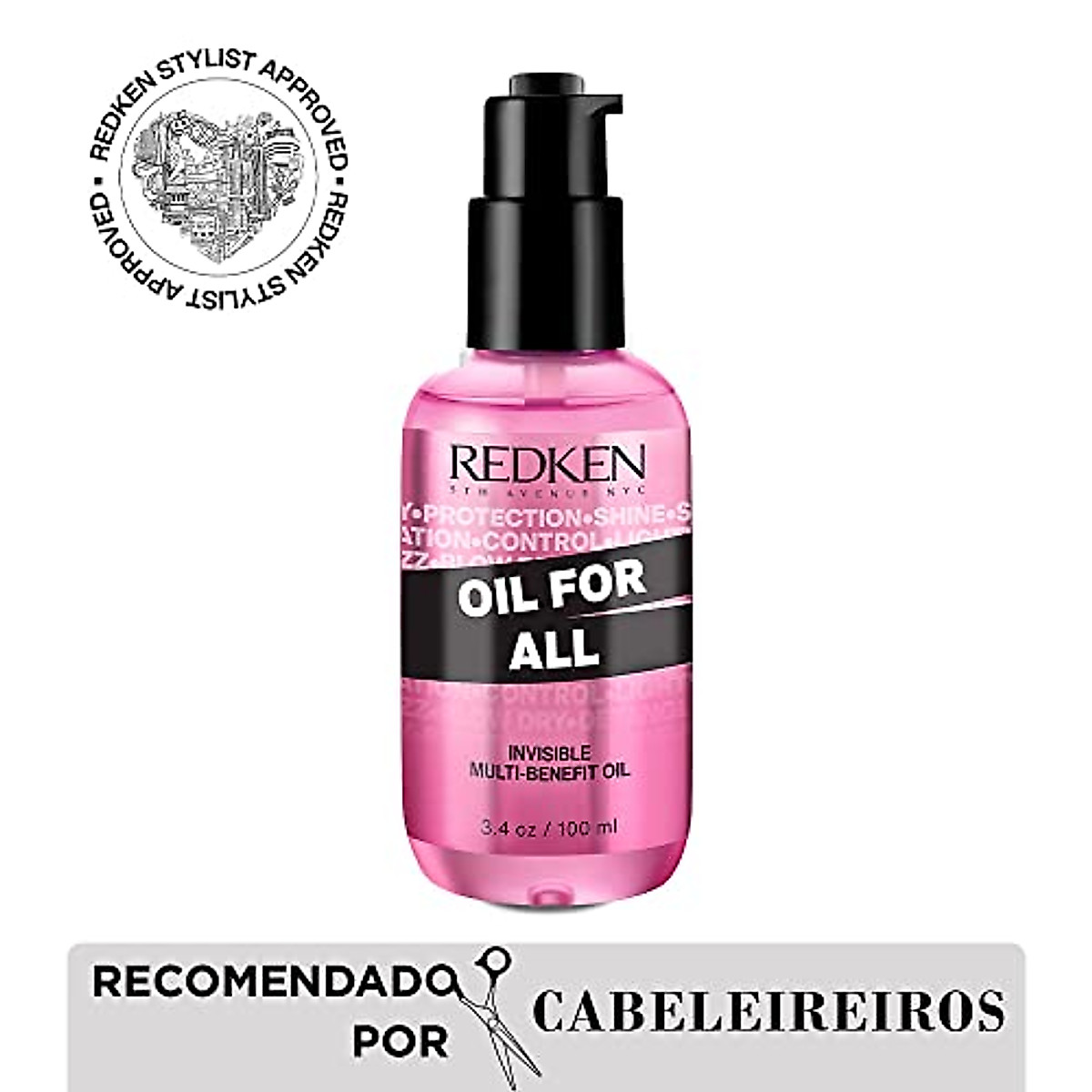 Redken Oil for All Heat Protectant and Anti Frizz Multi Benefit Hair Oil, 3.4 Fl Oz (Pack of 1)