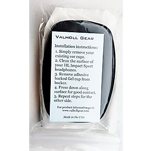 Valholl Gear Replacement Gel Cups for HL Impact Sport, PRO, Bolt, Sync, Leightning and Viking Headphones. Proudly Made in The U.S.A !