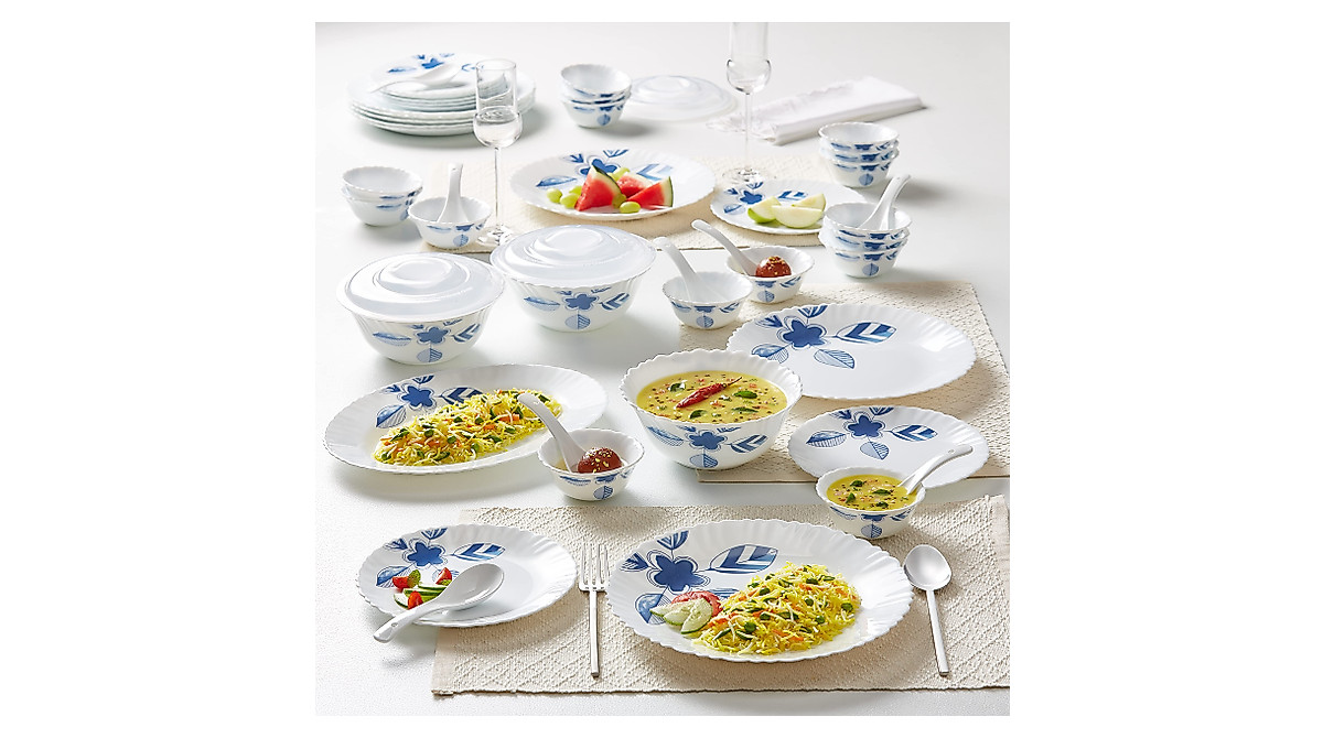 Borosil Gourmet Dinnerware Set for 6 | Chip-Resistant Opal Glass