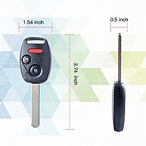 Car Remote Control Uncut Ignition Chip Key Keyless Entry fit for 2005-2010 Honda Odyssey/2006-2014 Ridgeline (OUCG8D-380H-A) 1 Pack