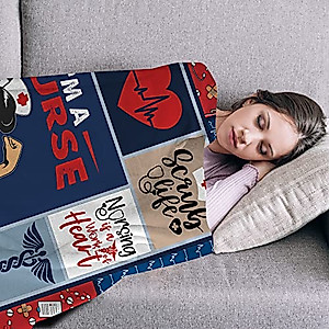 HK97 Nurse Blanket, Nurse Gifts for Women, Nurses, RN, Nursing Student, Cool Unique Nurse Practitioner Graduation Appreciation Gifts, Funny Nurse Retirement Gifts, Birthday Gifts Blankets 60"x50"