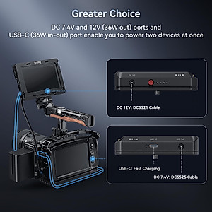 SmallRig NP-F Battery Adapter Mount Plate with LP-E6NH Dummy Battery, for Canon EOS R5/R5C and BMPCC 4K/6K, with USB-C Port and Dual DC Outputs Compatible with NP-F970, NP-F550, NP-F770-4340
