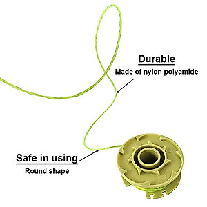 THTEN 11ft 0.080" Replacement Trimmer Spool for Ryobi One Plus AC80RL3 18v 24v and 40v Cordless Trimmers Line Refills Weed Wacker Auto-Feed Twist Single Line Parts