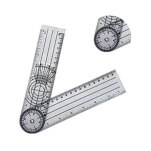 Tyenaza Angle Ruler Clear, Angle Ruler 360 Degrees Rotatable Flexible Frosted PVC Semi Transparent Clear Angle Finder for Student Office