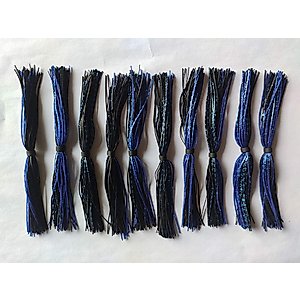 senlang 10 Bundles 50 Strands Fishing Silicone Skirts Spinnerbaits Buzzbaits Squid Rubber Line Jig Head Lures Replacement Fly Tying Material L7