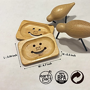 mimosu Rice Water Shampoo Bar and Bamboo Soap Dish Set 5.3oz- 2 in 1 Rice Water for Hair Growth Shampoo and Conditioner Bar, Bamboo Soap Dish with Drain Bar Soap Container, Eco Friendly Package