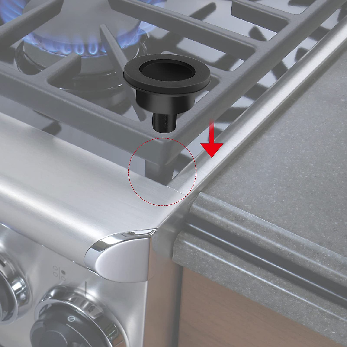 12 Pcs 815689 Grate Rubber Feet for Wolf Range Stove Parts CT Gas Cooktop Grate Rubber Feet Pad Replacement kit Wolf GR Series Gas Range Grate Rubber Feet Stove Top Protector Burner Grate Pad Grommets