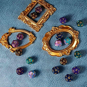 Kasyat 18 Pieces Astrology Dice Astrological Dice 12-Sided Tarot Dice Resin Polyhedral Pearl Pattern Dice for Divination Astrology Tarot Cards Accessory
