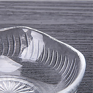 Leoyoubei 3 Ounce3.25x1.5 inch Heat Resistant Glass Bowl for Ice Cream Dessert,Soy Sauce Dishes,Appetizer Spoons Stackable,Mini Side Dishes Ramekins Transparent 4 Packs (Lace Bowls)