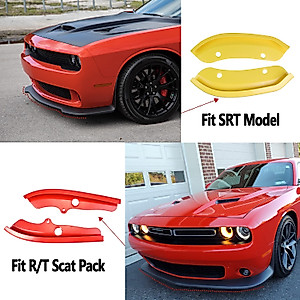 Front Bumper Lip Compatible with 2015-2021 Dodge Challenger R/T Scat Pack 2019-2021 R/T GT Red Not for SXT Widebody