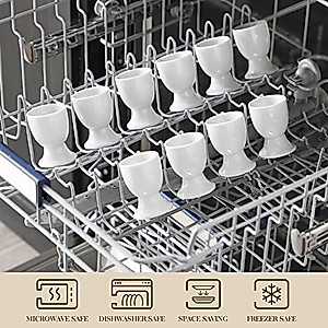 MALACASA Egg Cups, 2'' Porcelain White Egg Cups Holder for Boiled Eggs, Set of 12 Egg Cups, Series Regular