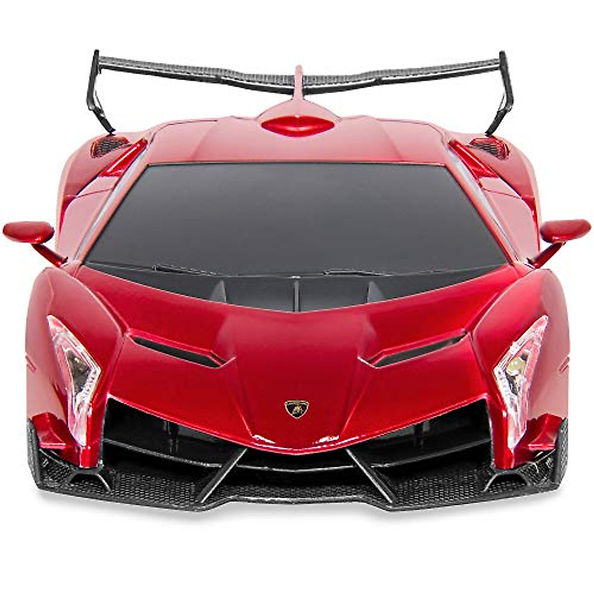 Best Choice Products 1:24 Scale Kids Licensed RC Lamborghini Veneno Car, Head and Taillights, Red