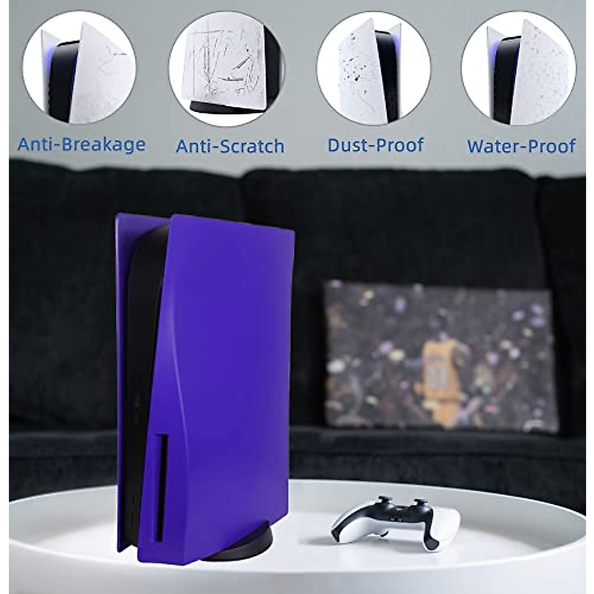 Disc Edition Face Plates Cover Skins Shell Panels for PS5 Console, Playstation 5 Accessories Faceplate Protective Shell Replacement Plate Dustproof Anti-Scratch (Disc Galactic Purple)