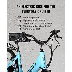 Hyper E-Ride Electric Bike, 36 Volt Battery, 700C Wheels, Blue