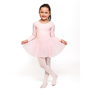 Stelle Ballet Leotards for Girls Long Sleeve Toddler Dance Leotard Outfits with Skirt Classic(Little/Big Kid) (Ballet Pink,5T)