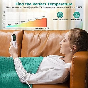 NOWWISH Heating Pad for Back Pain & Cramps Relief, XL Moist Heat Electric Heating Pads with Auto Shut Off Large, Gifts for Women Men, 12 "x 24 Green