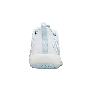 K-Swiss Women's Ultrashot 3 Tennis Shoe, White/Blue Glow, 8.5 M