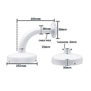 WiTi 6 inch Base Wall Mount Bracket for Surveillance Cameras IP CCTV, Compatible with Eufy Cameras Bullet Dome PTZ,Cable Management Pole Mounting Antirust Base Powder Spray Coated