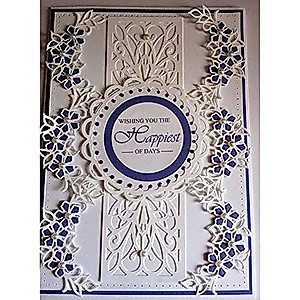 Metal Die Cuts Set Include 4 Different Patterns Round Lace Flower Border Cutting Dies Cut Stencils for Scrapbooking Photo Album Decorative Embossing Paper Dies for Card Making Template (Silver)