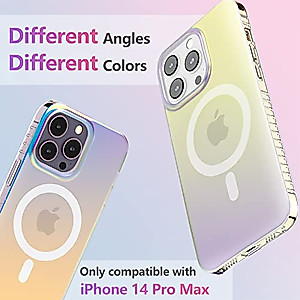 Dosanlues Strong Magnetic Iridescent Matte for iPhone 14 Pro Max Case for Women Girls, Translucent Compatible with MagSafe Slim Protective Cover 6.7inch 2022
