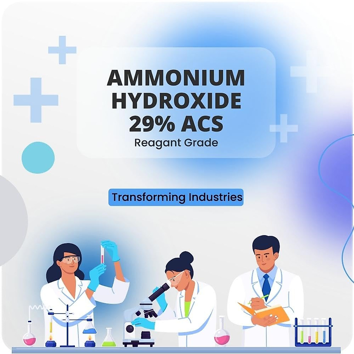 Ammonium Hydroxide 29% - ACS Reagent Grade - 1 Gallon - Uses: Cleaning Agent, Fertilizer, Plastics, Rayon, Rubber