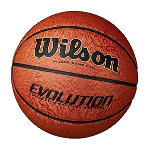Wilson Evolution Game Basketball, Black, Official Size - 29.5" - 5 Pack