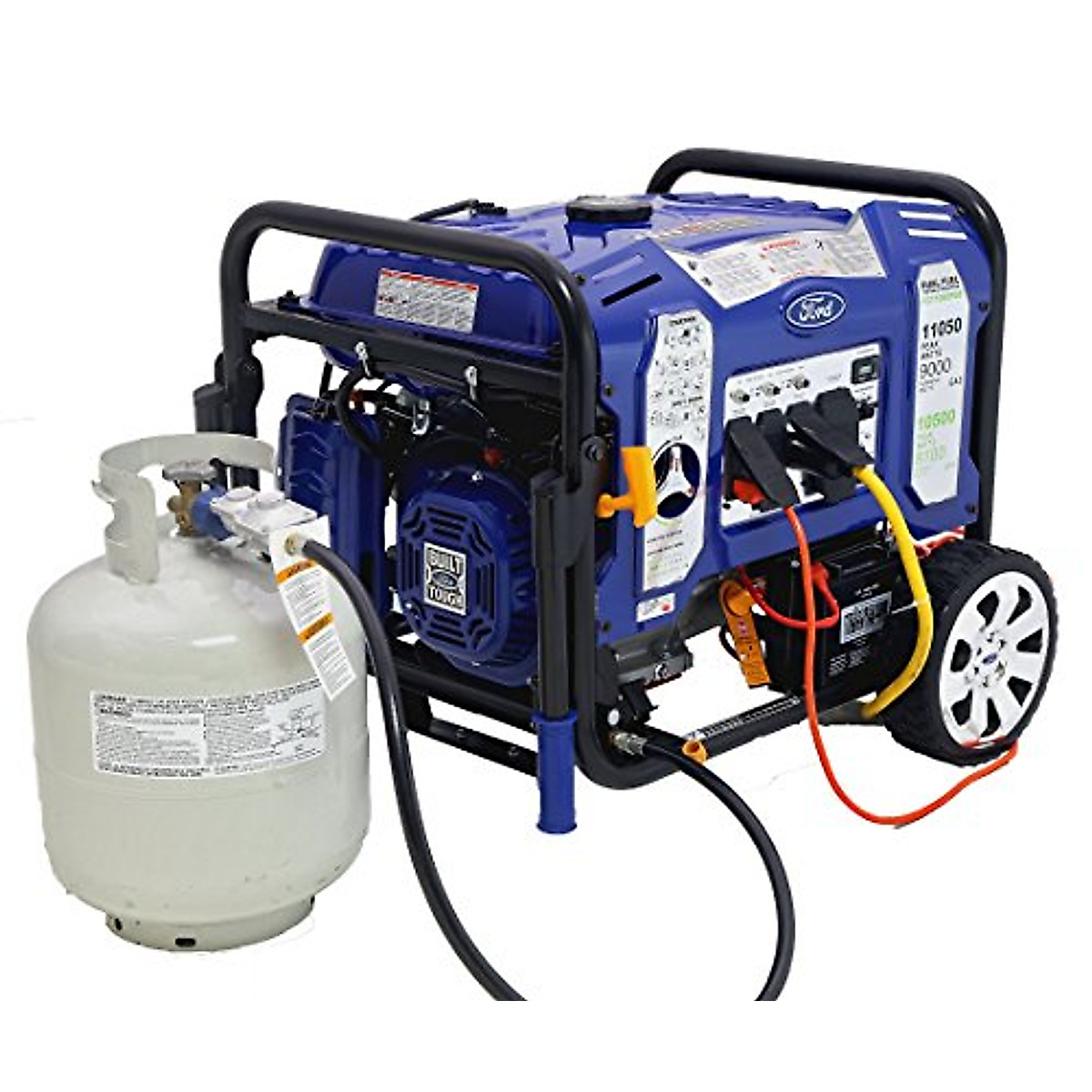 Ford, 11050W Dual Fuel Portable Switch & Go Technology and Electric Start FG11050PBE-A Generator, 11050 Watts, Blue