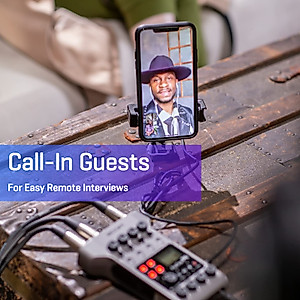 Zoom PodTrak P4 Podcast Recorder, Battery Powered, 4 Microphone Inputs, 4 Headphone Outputs, Phone and USB Input for Remote Interviews, Sound Pads, 2-In/2-Out Audio Interface