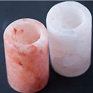 Himalayan Salt Shot Glasses - Pure Food Grade Himalayan Pink Salt - No Fillers or Binders - Handcrafted All Natural Tequila Salt Shot Glasses Set by Cestari (2 pack)