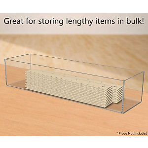 Marketing Holders 6 Pack Acrylic Retail Tray One Compartment 15" Wide x 4" Deep Countertop Merchandise Dump Bin See Through Flippable Storage Caddy for Expos Businesses and Tradeshows