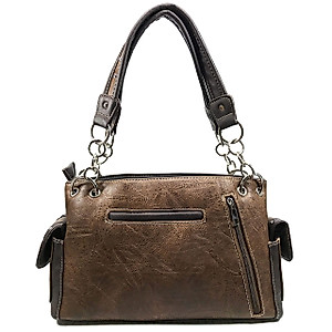 Zelris Turquoise Stone Concho Peacock Feather Women Conceal Carry Handbag (Turquoise)