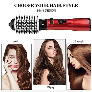 ZLXDP Electric Hair Dryer Brush Hair Straightener Curler Iron Volumizer Rotate One Step Blowers Replaceable Hot Air Comb 360 Rotating