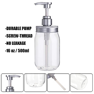 Yesland 6 Pack Pump Bottles Dispenser - 16 Oz Plastic Lotion Dispenser Containers with Pump for Shampoo, Lotion, Liquid Soap, Face Cream and Moisturizer - BPA Free