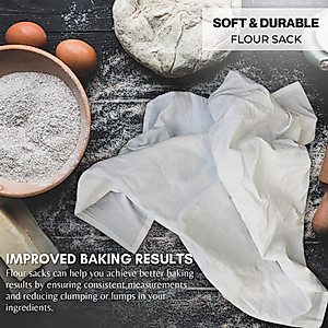 GOLD TEXTILES White Flour Sack Towels (24 Pack - 28x28) 100% Cotton Kitchen Towels – Multipurpose, Soft & Absorbent, Quick Dry with Easy Care