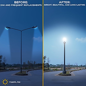 KastLite Lamp Post Globe Combo Lighting Fixture | 12" White Acrylic Lens with Black Fitter & Twist Lock Mounting | Fits 3" Diameter Posts (Not Included) | Comes with with 5000K LED Bulb